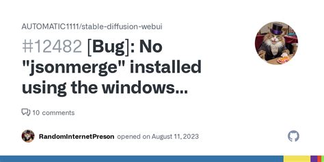 Bug No Jsonmerge Installed Using The Windows Installation Method