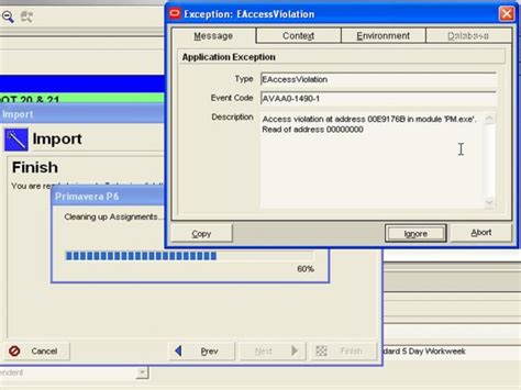 Solution For The Following Event Code Avaa0 1490 1in Primavera 6 Vs 7
