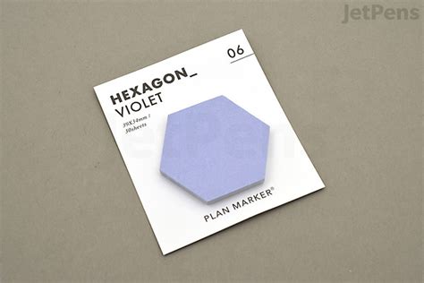 Paperian Plan Marker Sticky Notes Hexagon Violet Jetpens