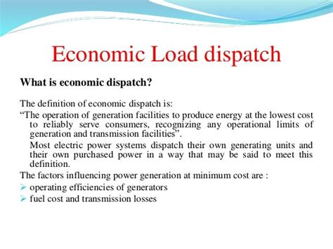 Economic Load Dispatch
