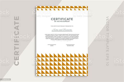 창조적 인 기하학적 패턴으로 졸업 또는 코스 완료를위한 트렌디 한 비즈니스 디플로마 템플릿 현대 디자인의 감사 수직 모형의