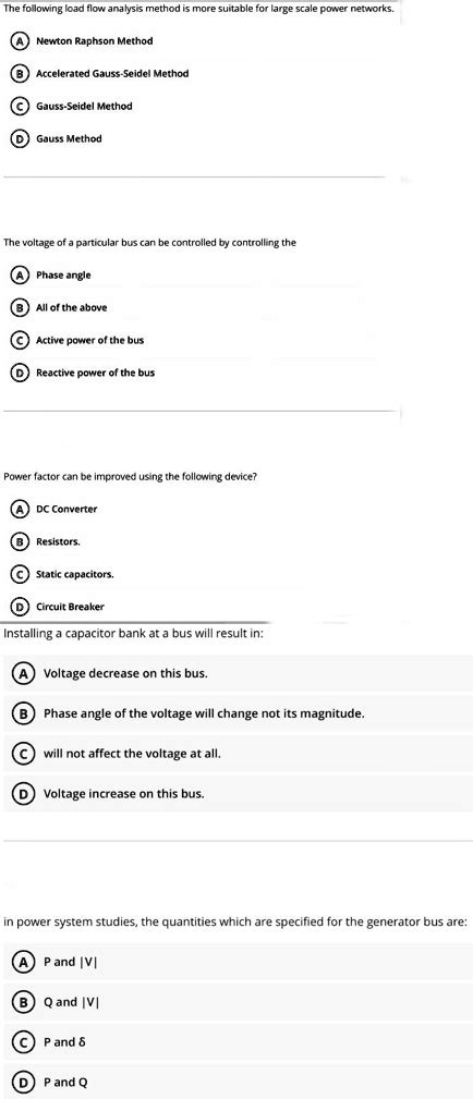 solved the following load flow analysis methods are more suitable for