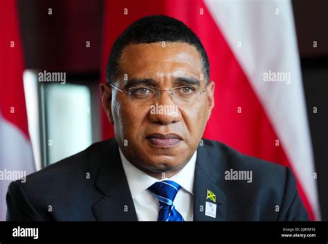 Prime Minister Of Jamaica Andrew Michael Holness Takes Part In A Meeting On The Side Lines Of