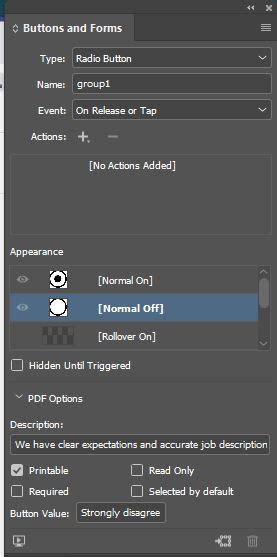 Radio Buttons Built Same Way Behaving Differently Adobe Community