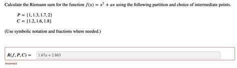 Solved Calculate The Riemann Sum For The Function Fx X²