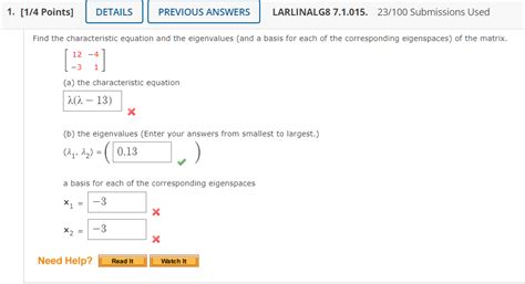 Solved Ind The Characteristic Equation And The Eigenvalues Chegg Com