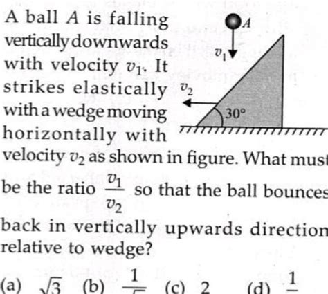 Answered A Ball A Is Falling Vertically Downwards With Velocity V It