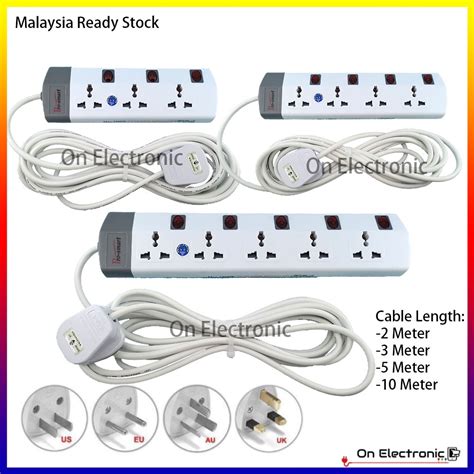 Universal Socket Multi Extension Trailing Socket Extension Plug 3gang 4gang 5gang 2 3 5 10meter