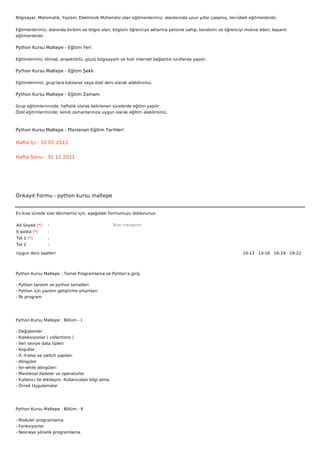 Python Kursu Maltepe PDF