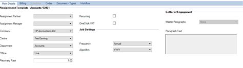 Assignment Template Billing Tab Cch Software User Documentation