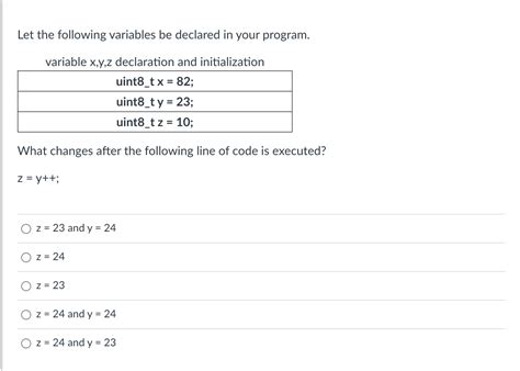 Solved Let The Following Variables Be Declared In Your