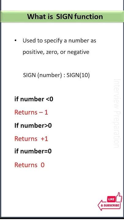 Sign Function In Sql Sqlinterview Shorts Youtube