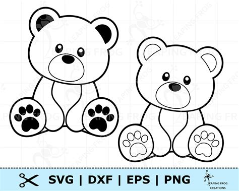 Teddy Bear Svg Png Dxf Pdf Cricut Cut Files Silhouette Cute Etsy