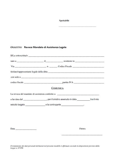 Modulo Per Revoca Mandato Mga Automotive