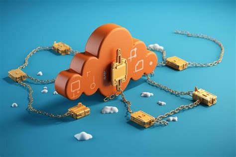 Premium Photo Block Chains And Cloud Computing D Rendering