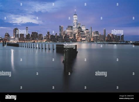 City Skyline 2023 New York Manhattan Love Panorama Sea River Stock