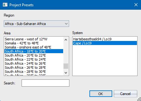 Project Presets Dialog