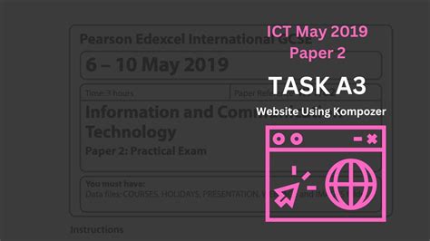 Edexcel Igcse Ict Paper 2 Task A3 Web Authoring May 2019 Kompozer Youtube