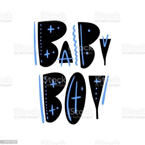 아기 소년 손으로 그려진 벡터 레터링입니다 흰색 배경에 격리 스칸디나비아 타이포그래피 스타일 0명에 대한 스톡 벡터 아트 및 기타 이미지 Istock