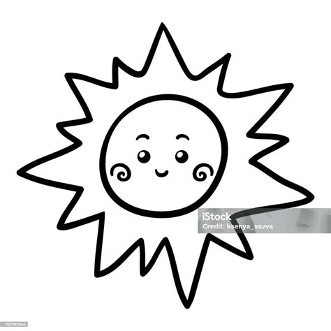 สมุดระบายสี ดวงอาทิตย์ที่มีใบหน้าที่น่ารัก ภาพประกอบสต็อก ดาวน์โหลดรูปภาพตอนนี้ การศึกษา