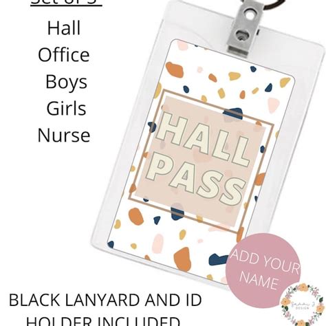 Classroom Hall Passes Labeled Lanyards Etsy