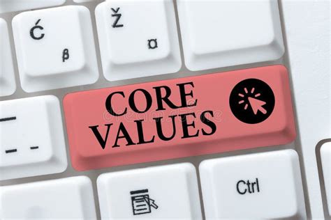 Conceptual Display Core Values Internet Concept Principles Which Guide