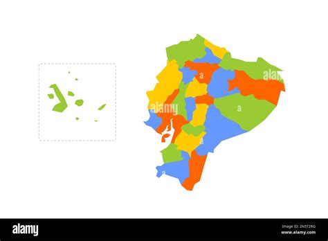 Ecuador Political Map Of Administrative Divisions Provinces Blank
