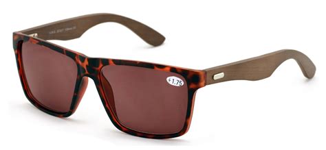 Men Genuine Bamboo Large Full Lens Sunglasses Reader Tinted Reading