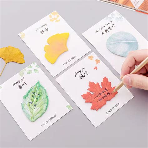 Colorful Leaves Sticky Note Memo Pad Lable Sticker Bookmarks Notepad