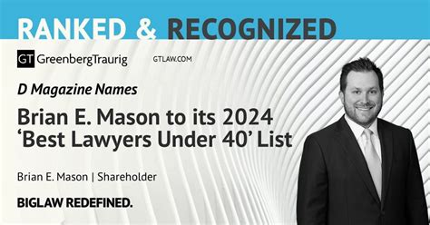 Brian E Mason On Linkedin Greenberg Traurigs Brian E Mason Named To