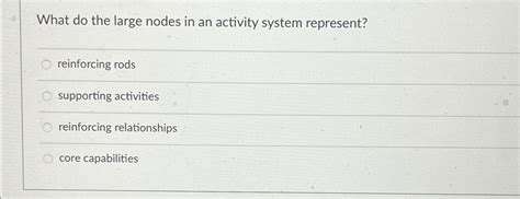 Solved What Do The Large Nodes In An Activity System
