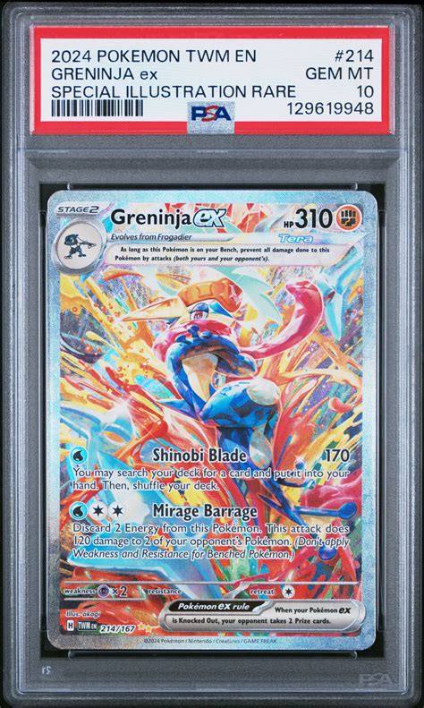 Psa 10 Greninja Ex 214167 Sir Sv Twilight Masquerade Pokemon