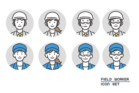 간단하고 사용하기 쉬운 작업자 얼굴 아이콘 벡터 일러스트 레이 션 자료 건축 공장 비즈니스 비즈니스 사람 20 29세에 대한 스톡 벡터 아트 및 기타 이미지 Istock
