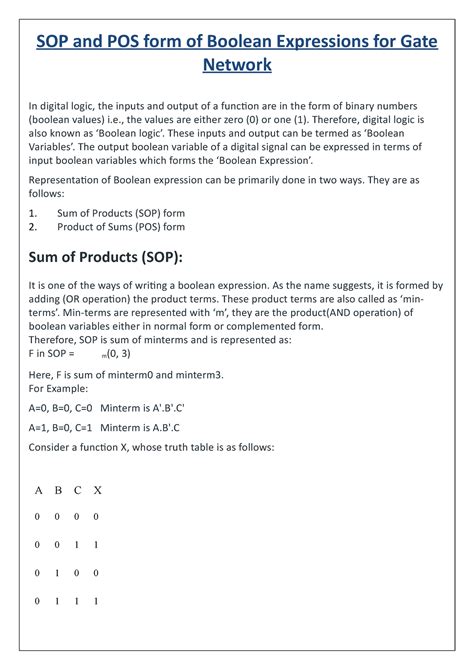 Number Systems And Boolean Algebra Part9 Sop And Pos Form Of