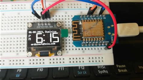 12 H Format Ntp Clock On I2c 096oled Ssd1306 Display Youtube