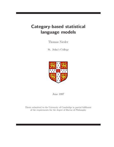 Pdf Category Based Statistical Language Models