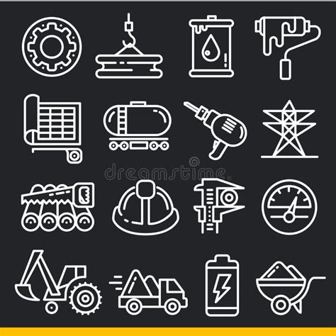 Vector Icons Lines Set Stock Vector Illustration Of Architecture