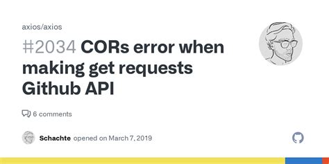Cors Error When Making Get Requests Github Api · Issue 2034 · Axios