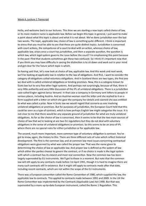 Week 4 Lecture 1 Transcript Week 4 Lecture 1 Transcript Hello And Welcome Back To Our