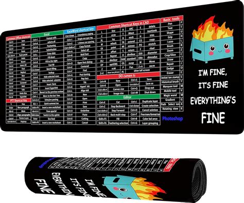 Dumpster Fire Desk Accessoriesexcel Shortcuts Cheat Sheet