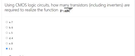 Solved Using CMOS Logic Circuits How Many Transistors Chegg Com