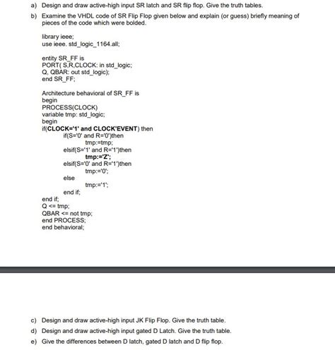 Solved A Design And Draw Active High Input Sr Latch And Sr