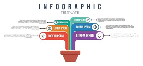 Tree Shaped Data Visualization Infographic Element Vector With 6 Points Options Use For