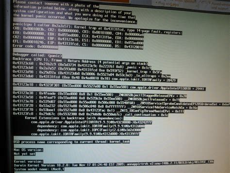 Gặp lỗi Panic cpu caller Kernel khi cài MacOS Show Leopard
