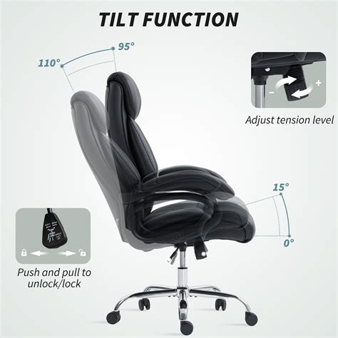 Homcom Executive Office Chair 150kg Big And Tall Pu Leather Desk Chair