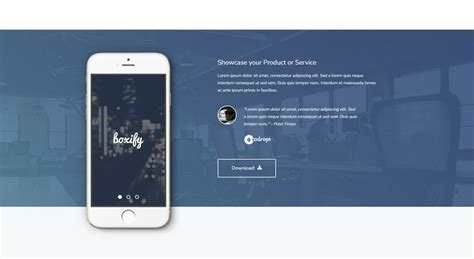 html шаблон сайта лендинга boxify скачать бесплатно
