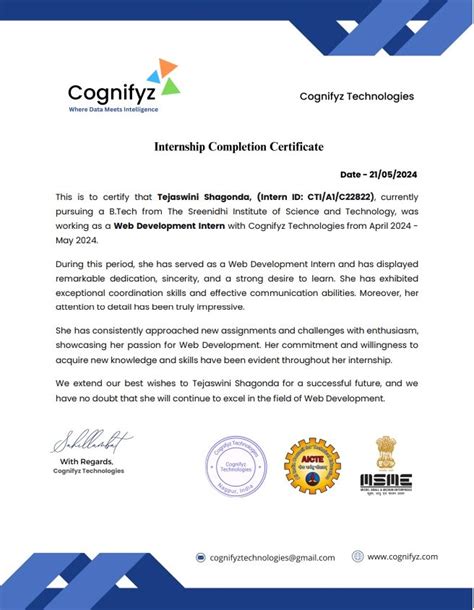 tejaswini shagonda on linkedin cognifyz webdevelopment cognifyztechnologies cognifyztech