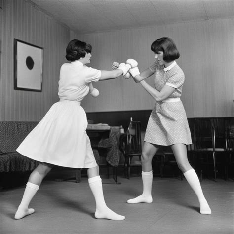 Two Women Fist Fighting In Heavy White Socks And By Rainman9902 On