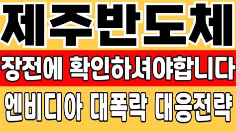 제주반도체 지금 반도체는 다 긴장해야됩니다 확인하고 대응필수 김프로수급매수매도공급계약제주반도체온디바이스ai