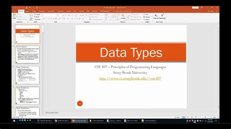 Cse307 Principles Of Programming Languages Course Data Types Youtube